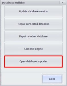 How to import an old database – ERBESSD INSTRUMENTS